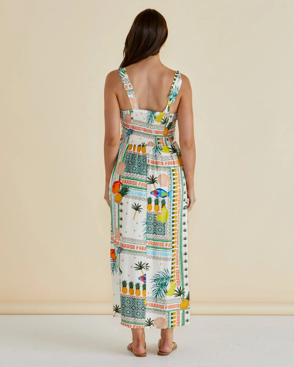 Tegan Midi Dress - Paradise Pink Print– Oh So Pretty NZ