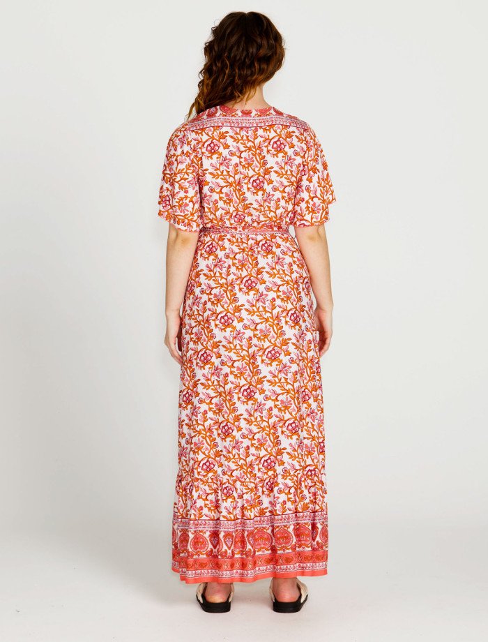 Ashley Midi Wrap Dress - Pink Blossom– Oh So Pretty NZ